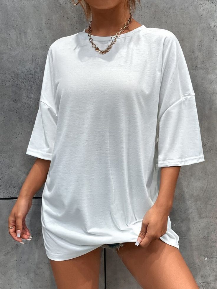 "Chic Drop Shoulder Summer Tees: Shop Now!" – akclothing
